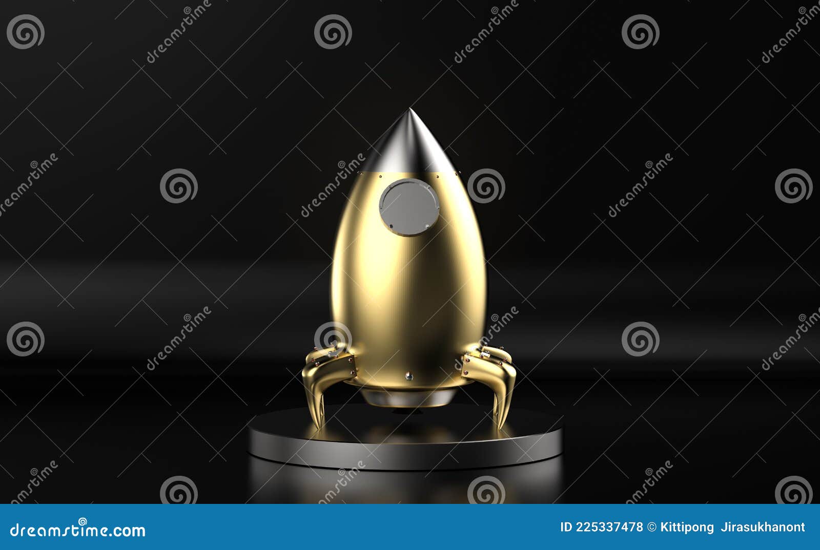 Golden Space Shuttle on Black Background Stock Illustration ...