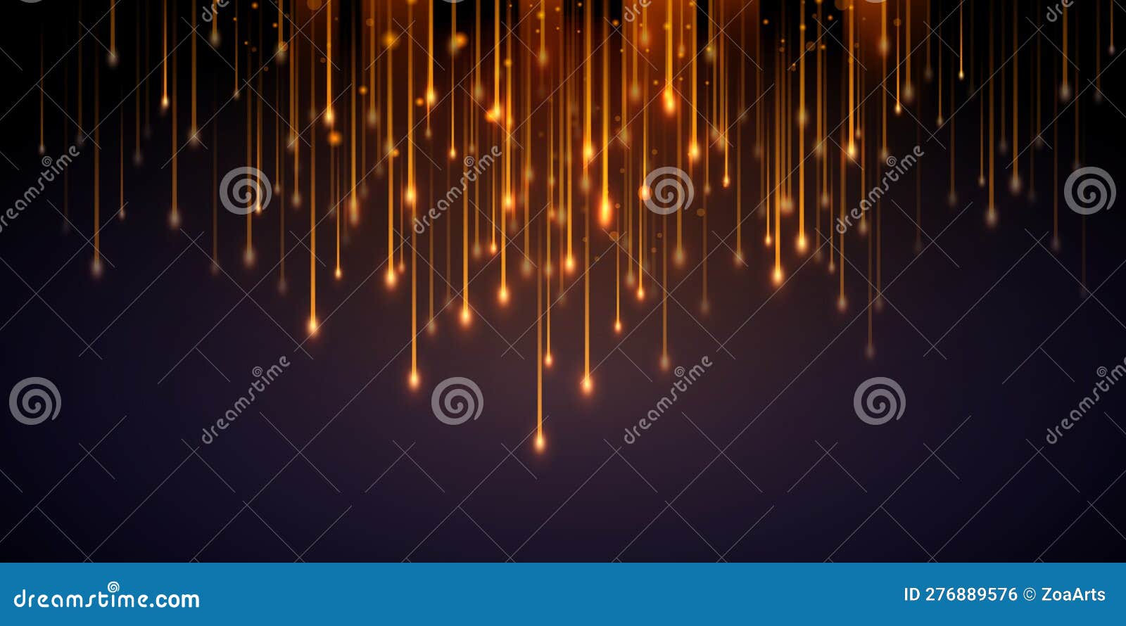 Golden Glitter Rain Falling Down. Mystic Sparkle Background Stock ...