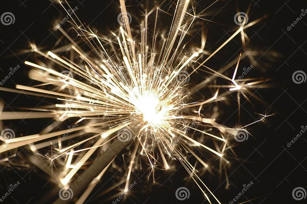 Golden sparkler stock image. Image of explode, candle, black - 566705