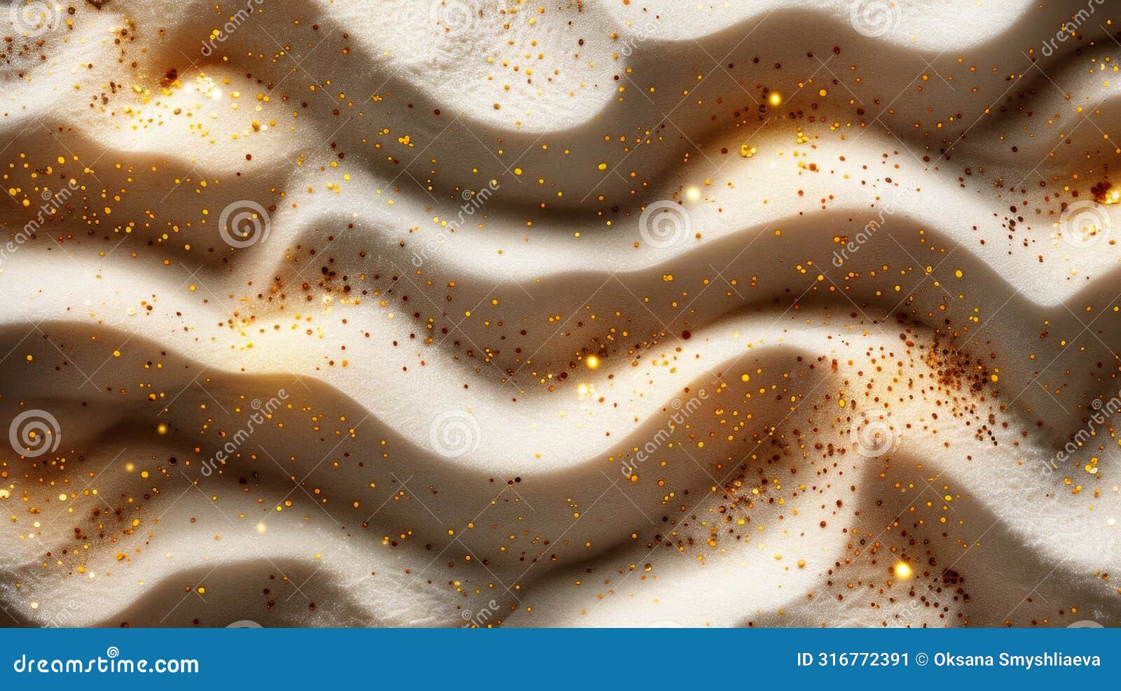 Golden Sparkles on Sandy Beach Texture at Sunrise Stock Image - Image ...