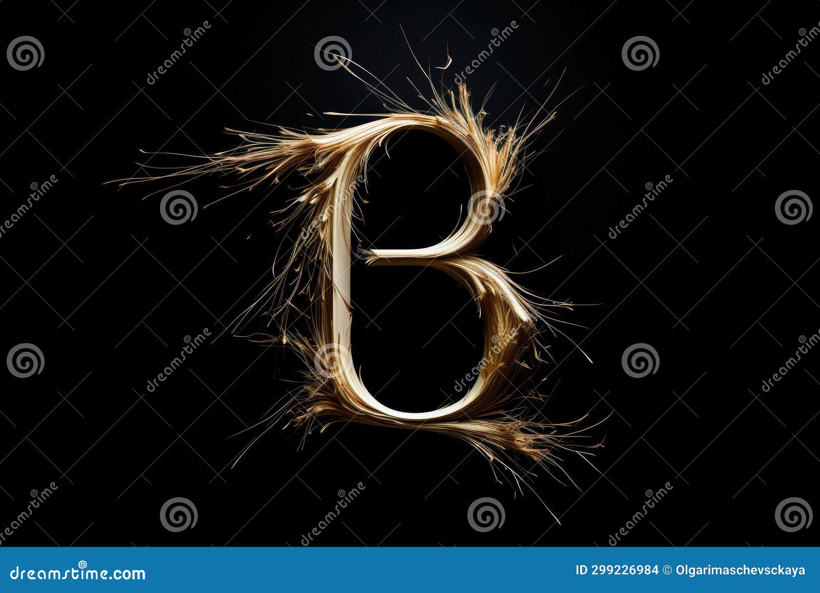 Golden Sparkling Letter B on a Black Background Stock Illustration ...
