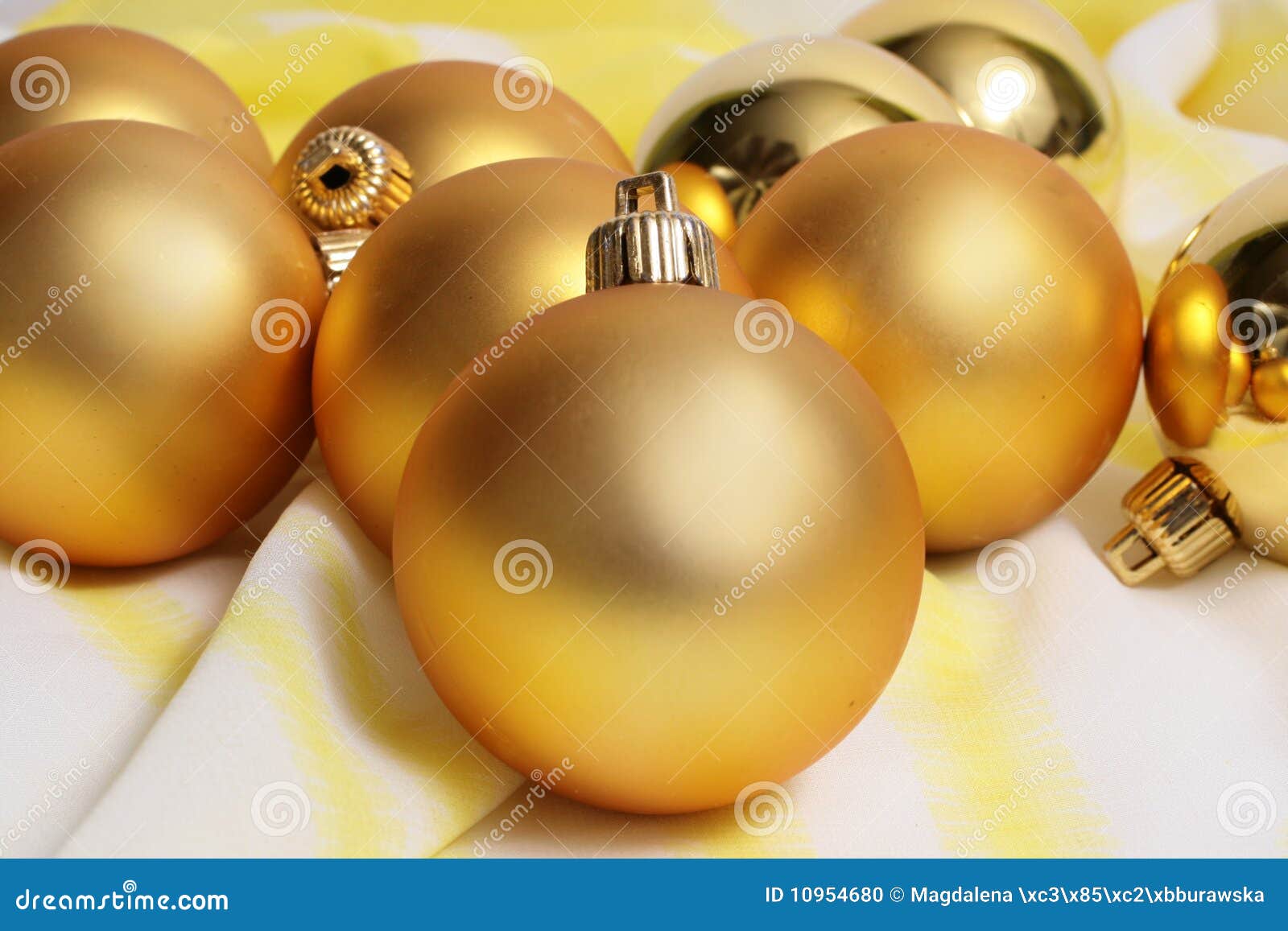 Golden spheres stock photo. Image of celebration, year - 10954680