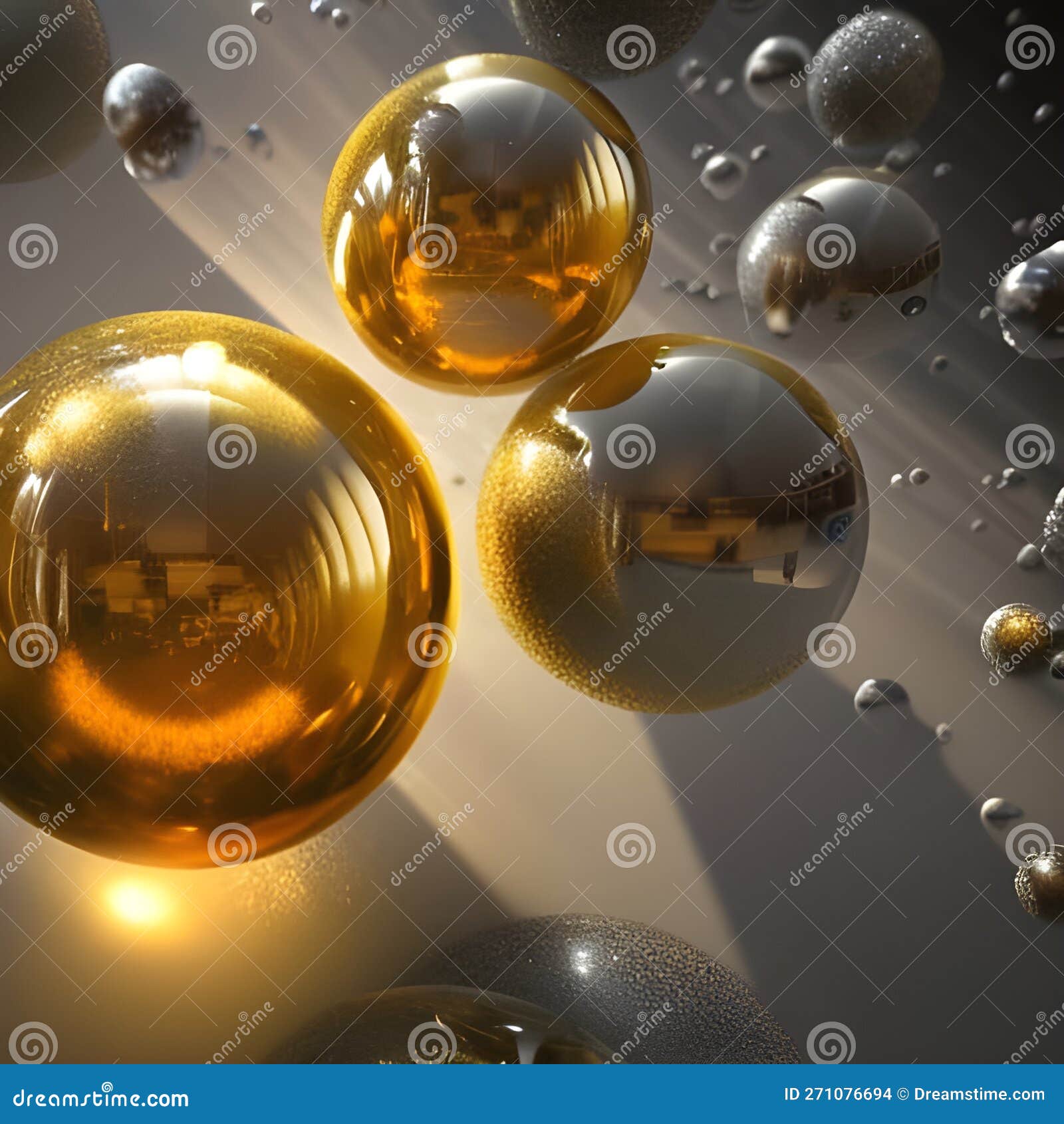 Golden spheres stock illustration. Illustration of symmetry - 271076694