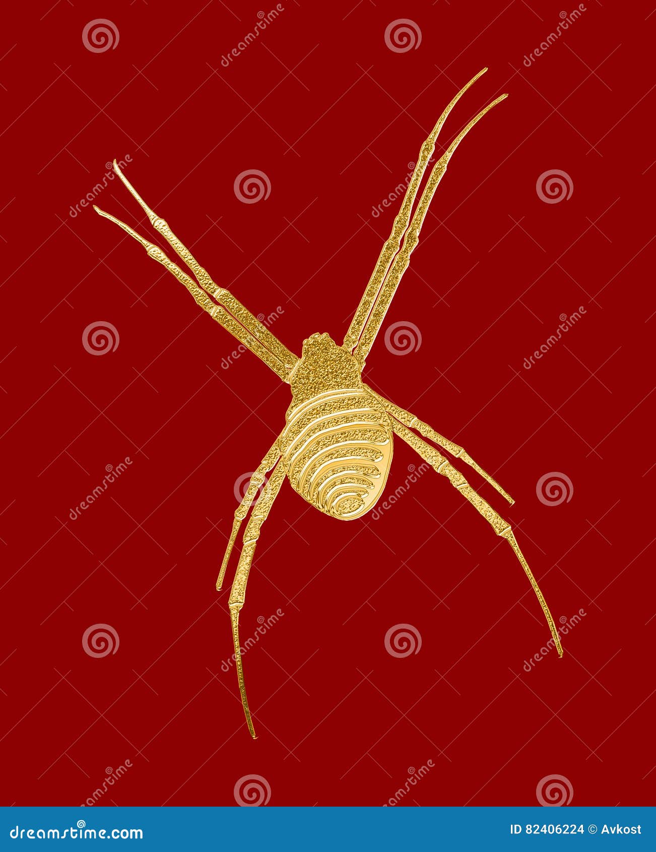 Golden spider stock illustration. Illustration of gold - 82406224