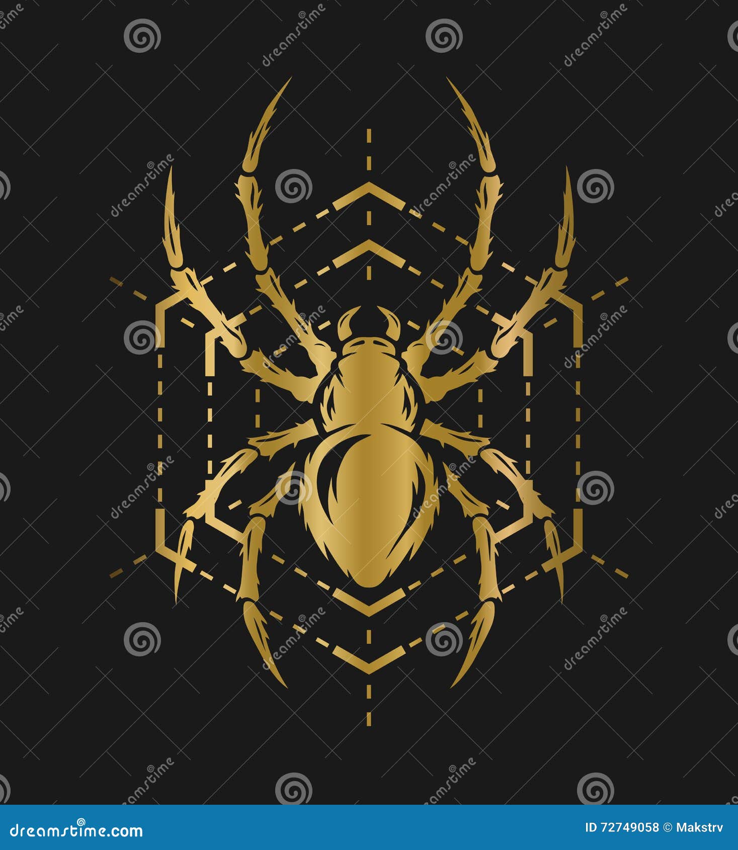 Golden Spider Symbol Stock Photography | CartoonDealer.com #73450058