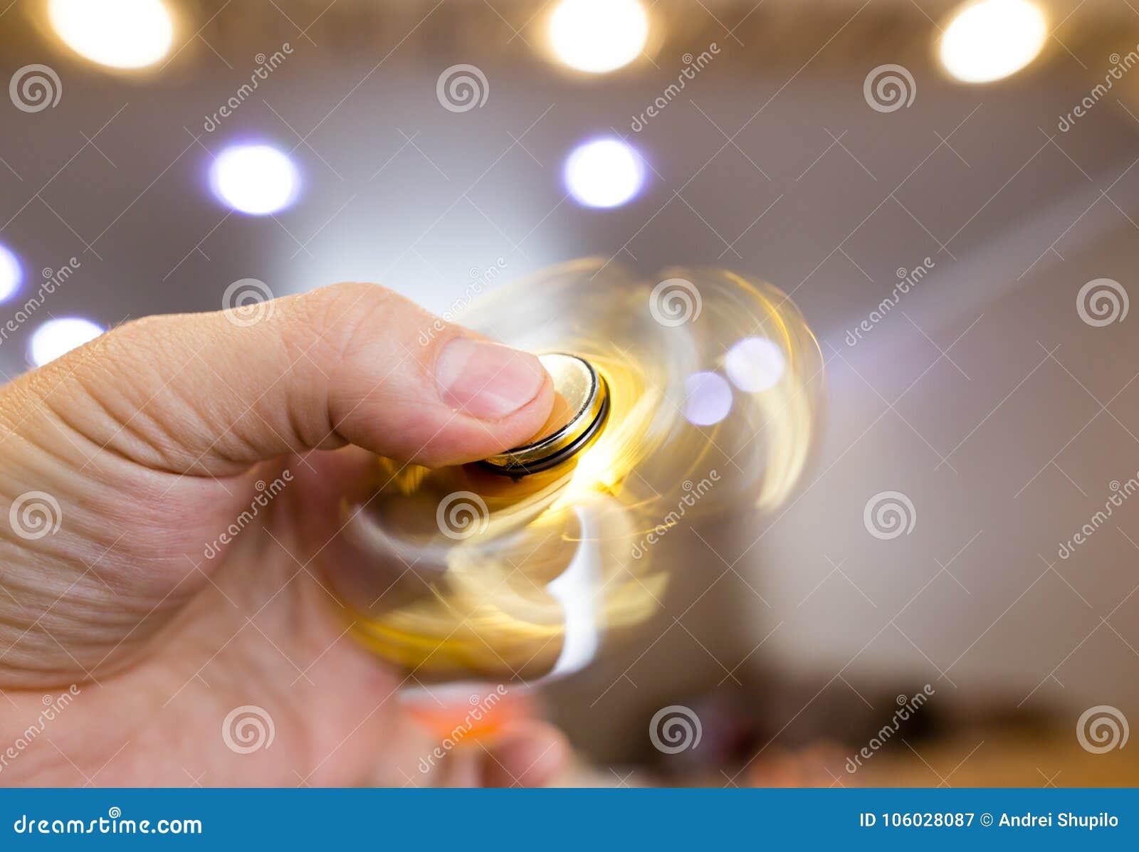 The Golden Spinner is Spinning in His Hand Stock Image - Image of play ...