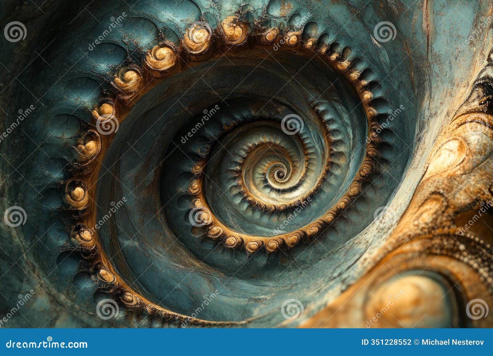Golden Spiral Pattern Creating a Mesmerizing Visual Effect, Showcasing ...