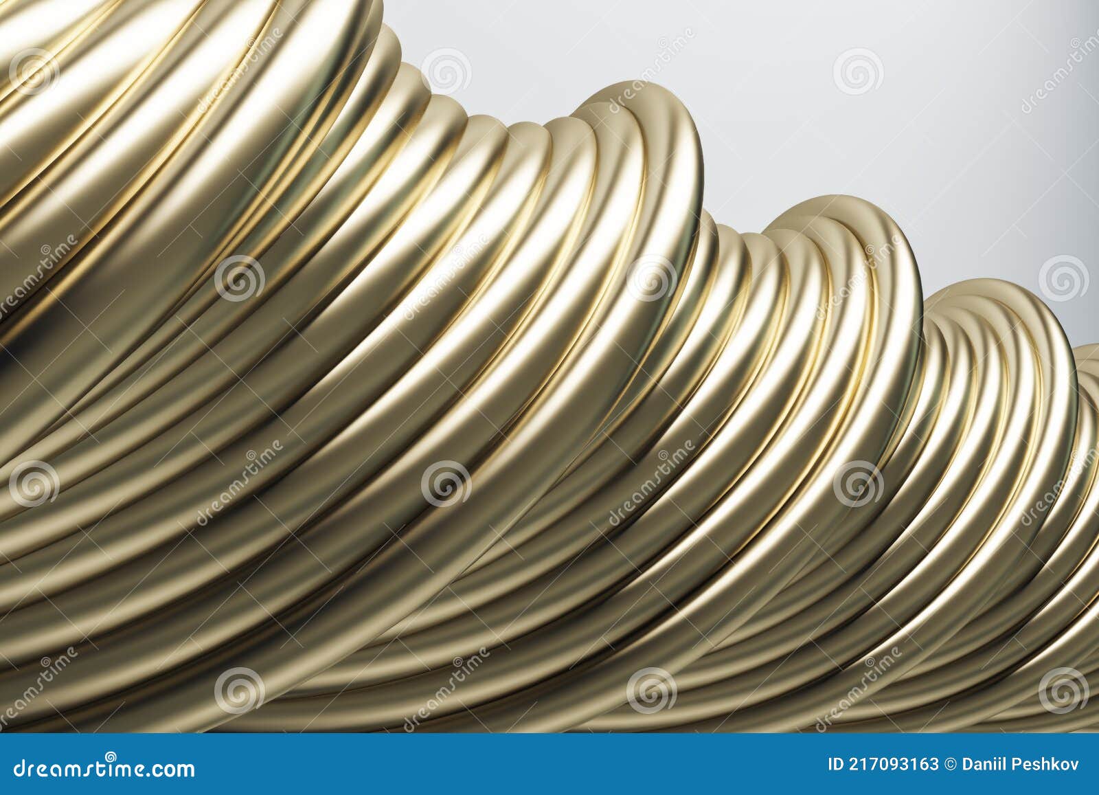 Golden Spiral Pattern Made of Multiple Wires on a White Background ...