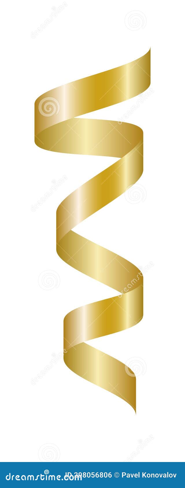 Golden Spiral Ribbon Element Stock Vector - Illustration of anniversary ...