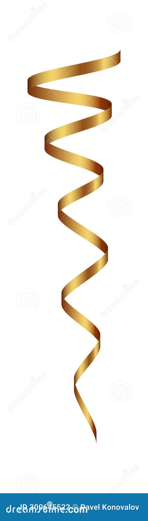 Golden Spiral Ribbon Element Stock Illustration - Illustration of ...