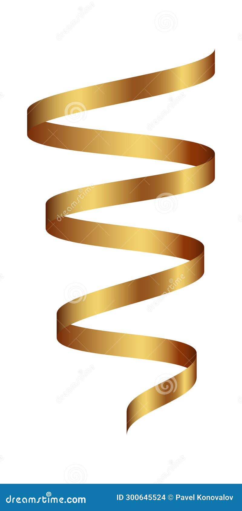 Golden Spiral Ribbon Element Stock Illustration - Illustration of ...