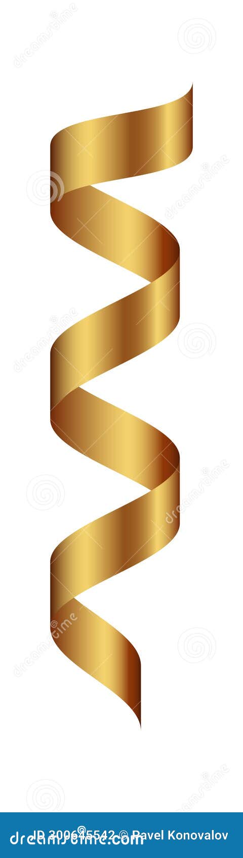 Golden Spiral Ribbon Element Stock Illustration - Illustration of ...