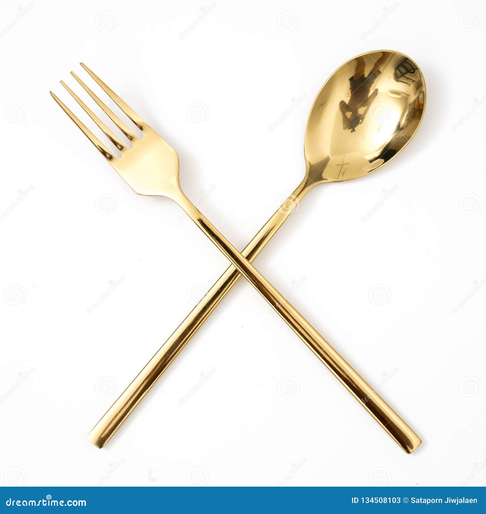 Golden Spoon And Fork Isolated On A White Stock Image | CartoonDealer ... Golden Spoon And Fork Isolated On A White Stock Image | CartoonDealer ...