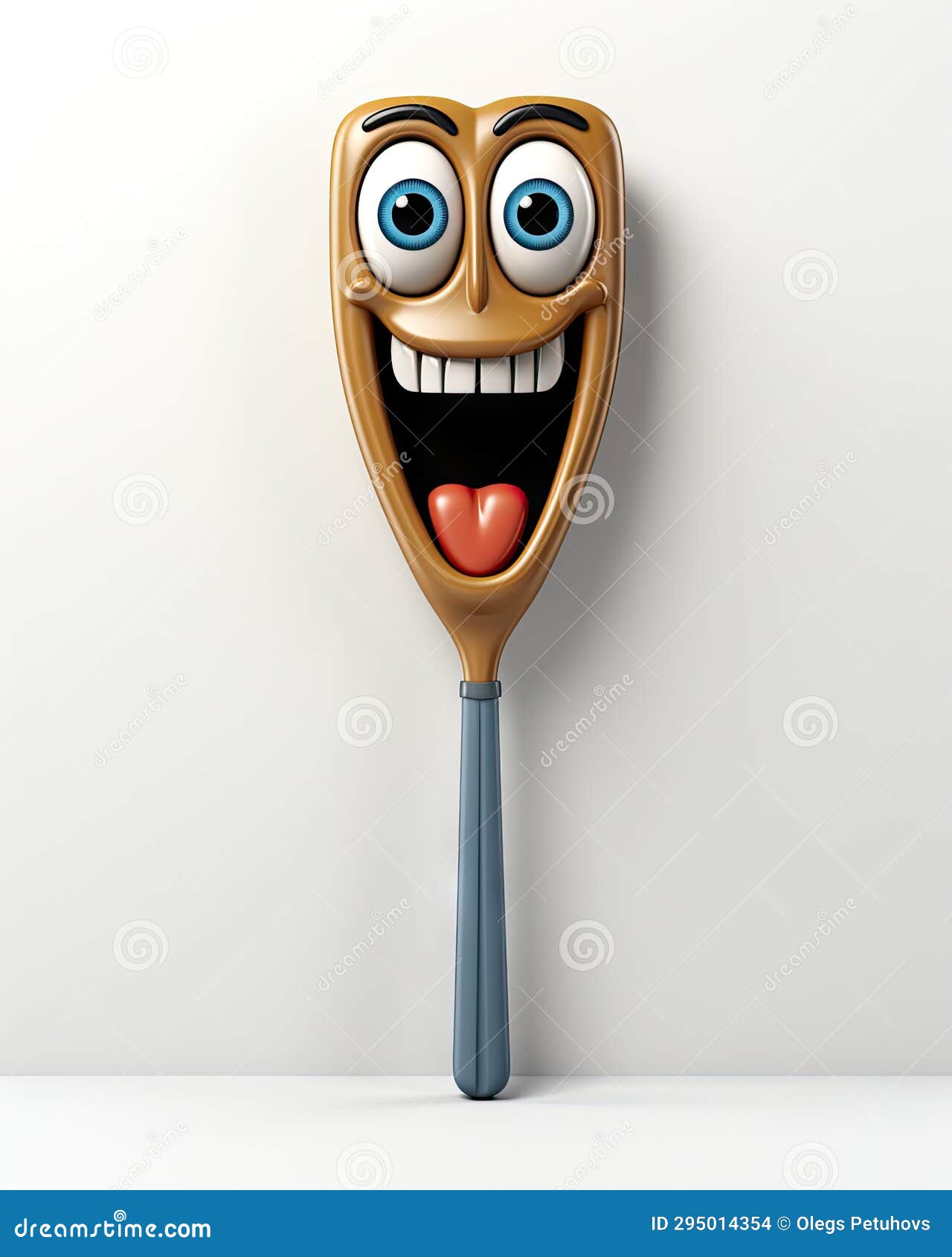 A Golden Spoon with a Smiling Face Sticking Out of it. Generative Ai ...