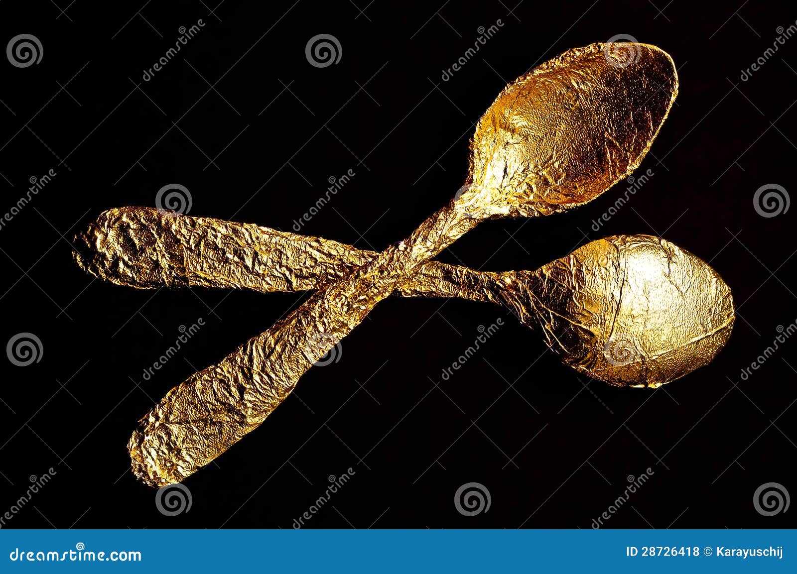 Golden spoons stock photo. Image of black, luxe, golden - 28726418