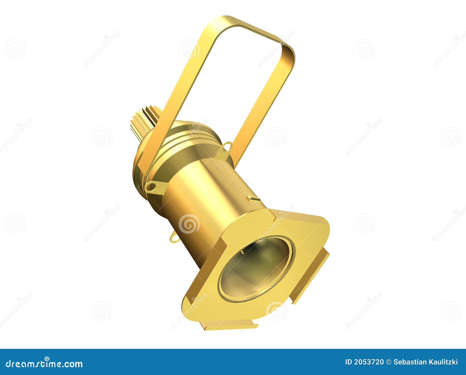 Golden Spotlight Illuminating A Dark Stage, Soft Beams Spreading ...