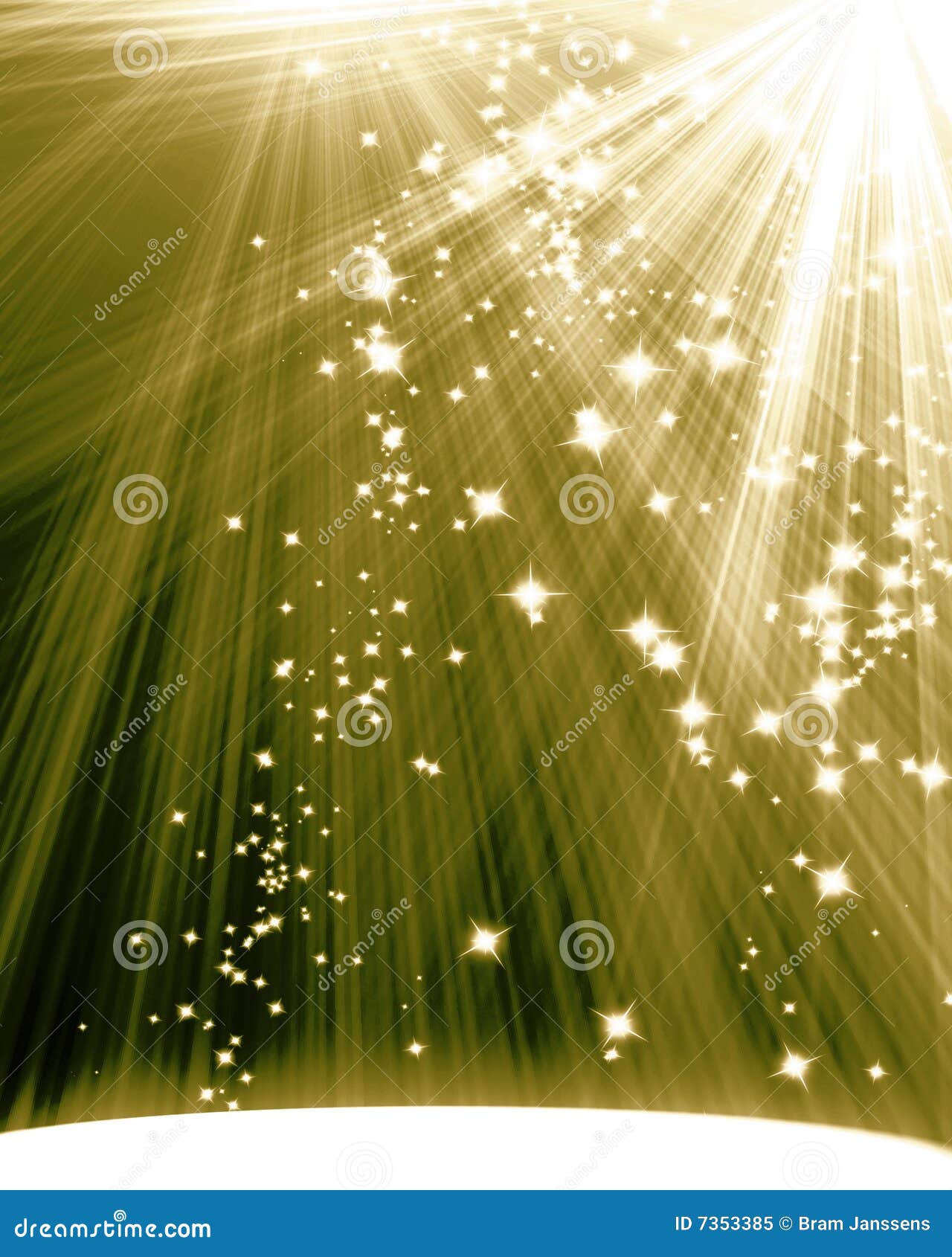 Golden Spotlight Illuminating A Dark Stage, Soft Beams Spreading ...