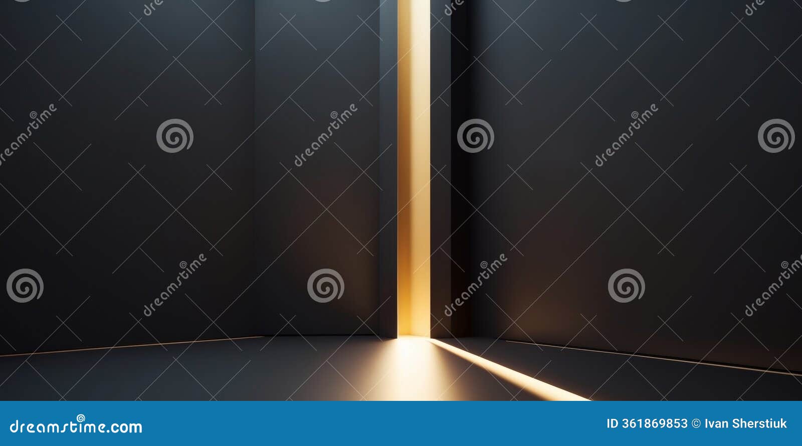 Golden Spotlight A Futuristic Stage With Dramatic Vertical Lighting ...