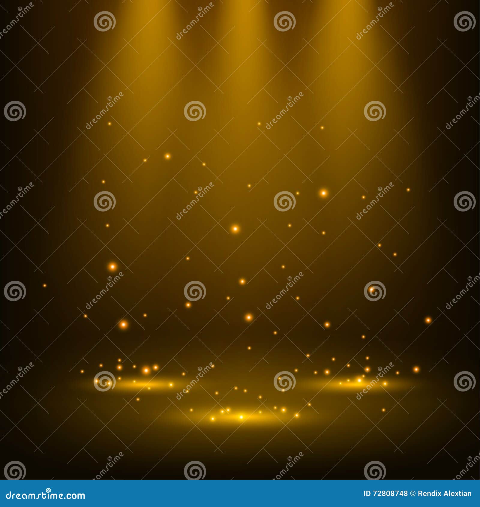 Golden Spotlights Shining with Sparkles Stock Vector - Illustration of ...
