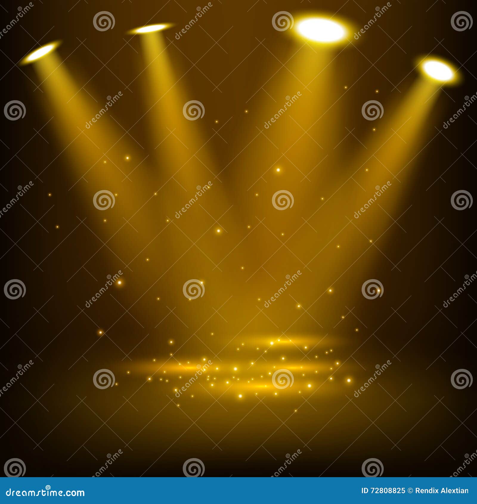 Golden Spotlights Shining with Sparkles Stock Vector - Illustration of ...