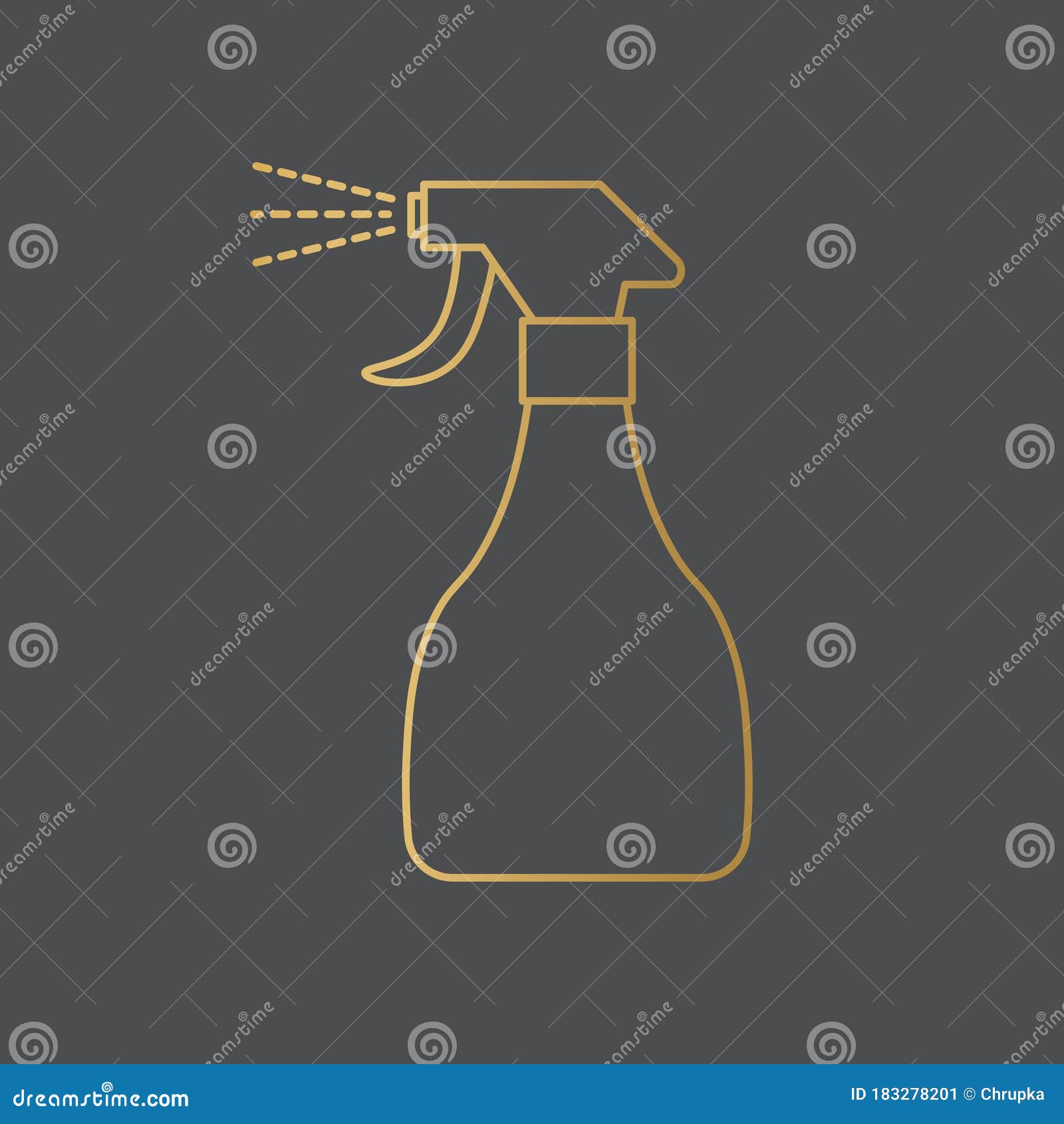 Golden spray bottle icon stock vector. Illustration of gold - 183278201