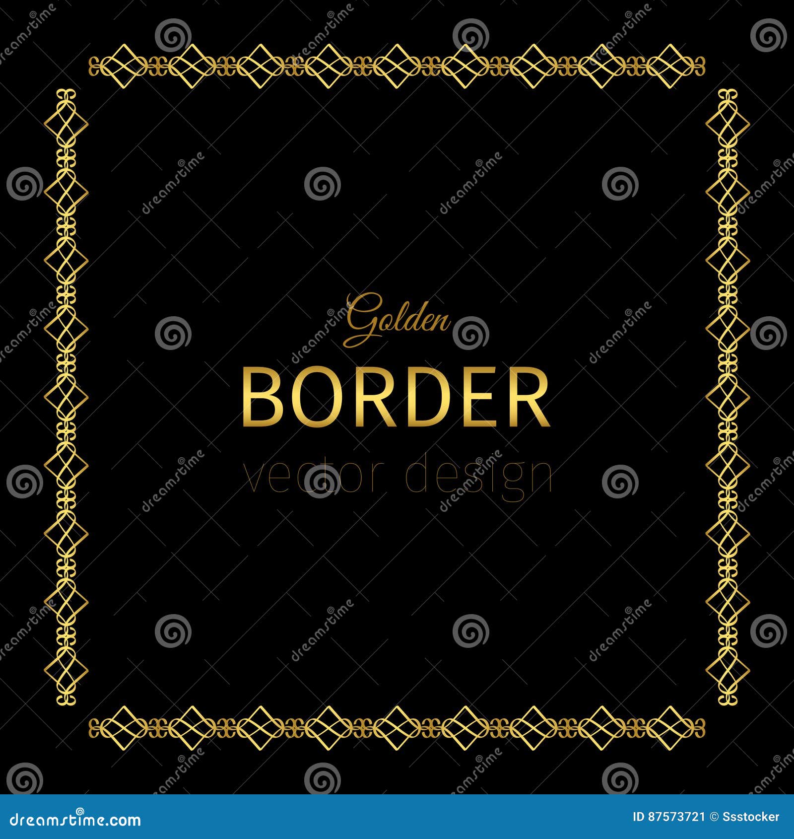 Golden square border stock vector. Illustration of golden - 87573721