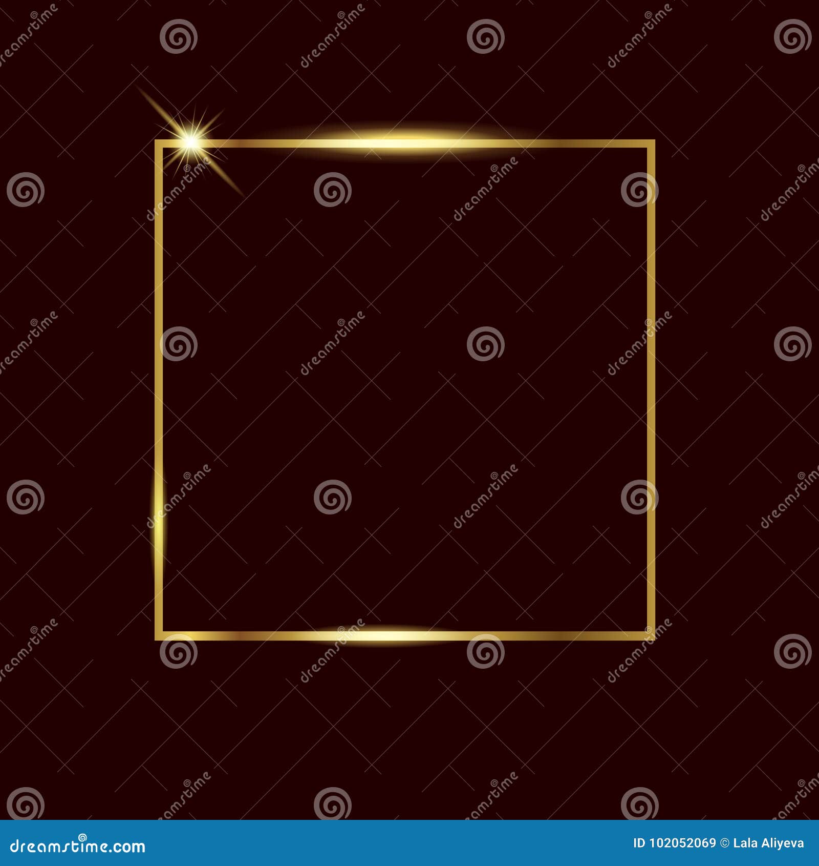 Golden Square Frame. Vector Stock Illustration - Illustration of corner ...