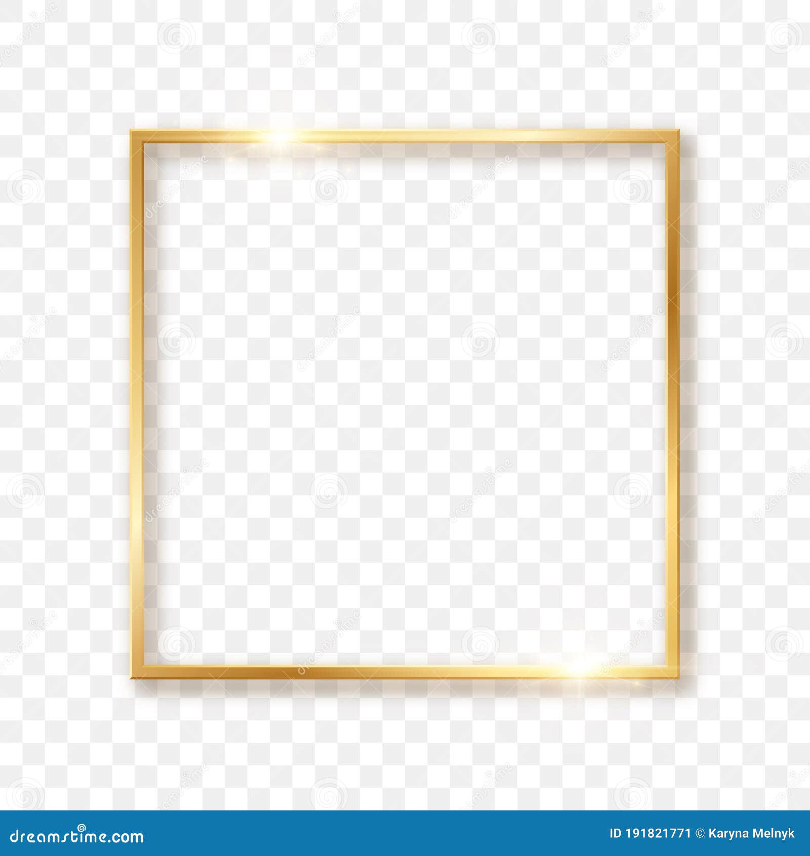 Golden square stock vector. Illustration of effect, christmas - 191821771