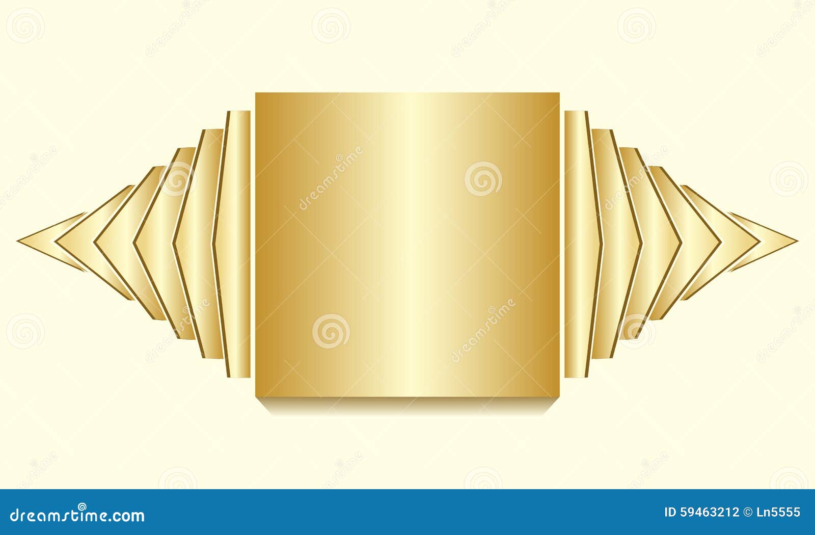 Golden Square Text Layout with Decorative Sidepieces Stock Vector ...