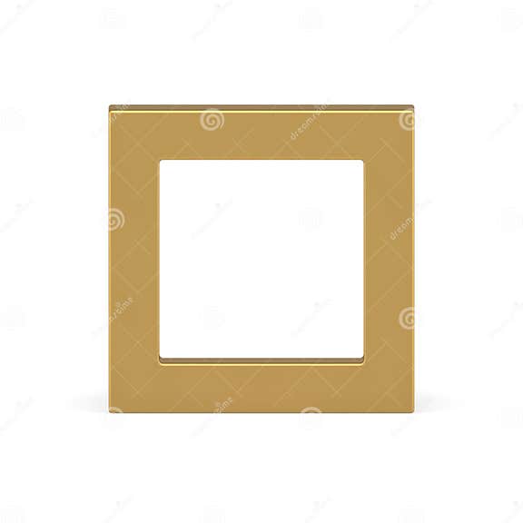 Golden Squared Frame Basic Foundation Geometric Minimalist Metallic 3d ...