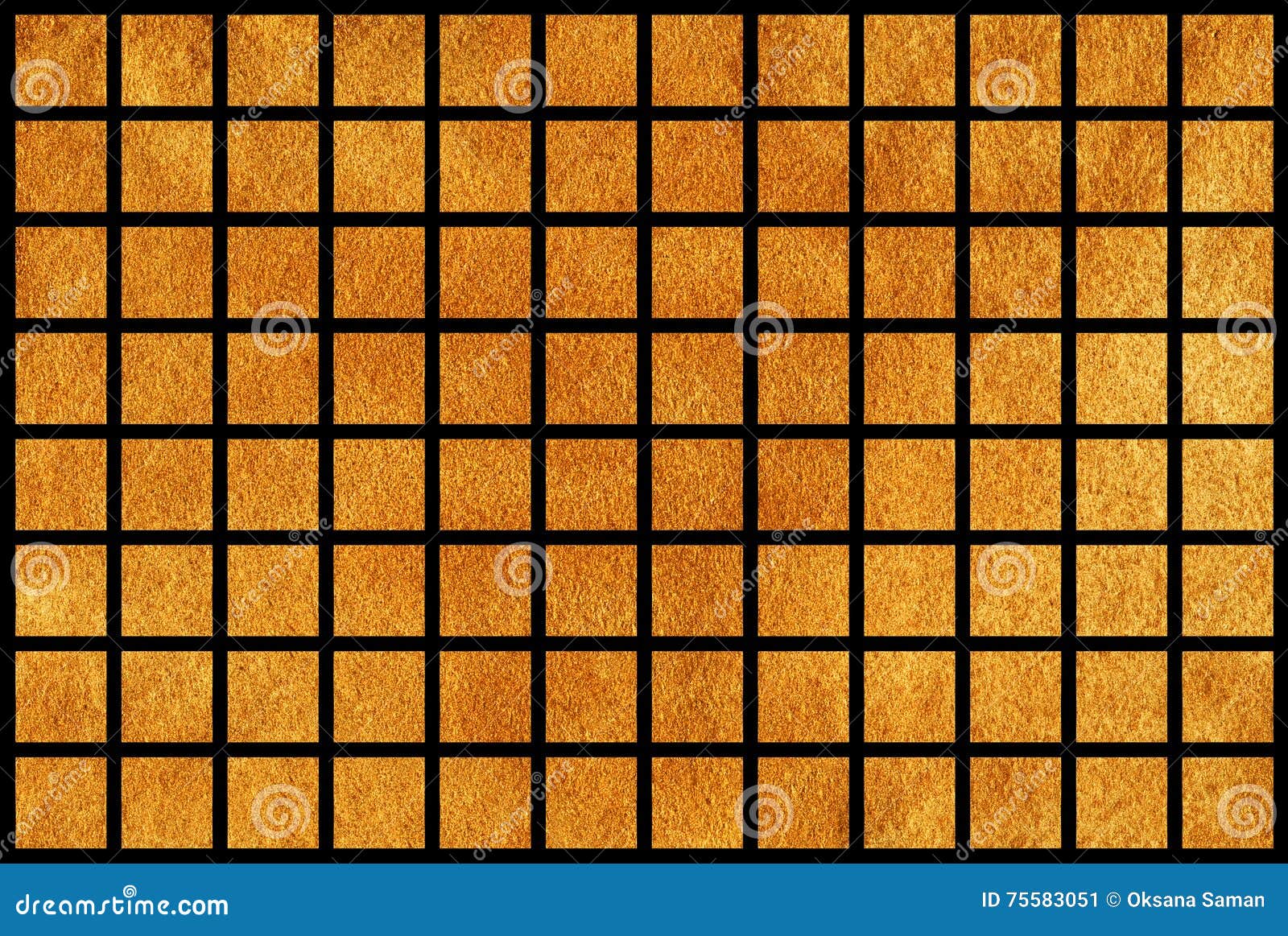 Golden Squares on Black Background. Stock Illustration - Illustration ...