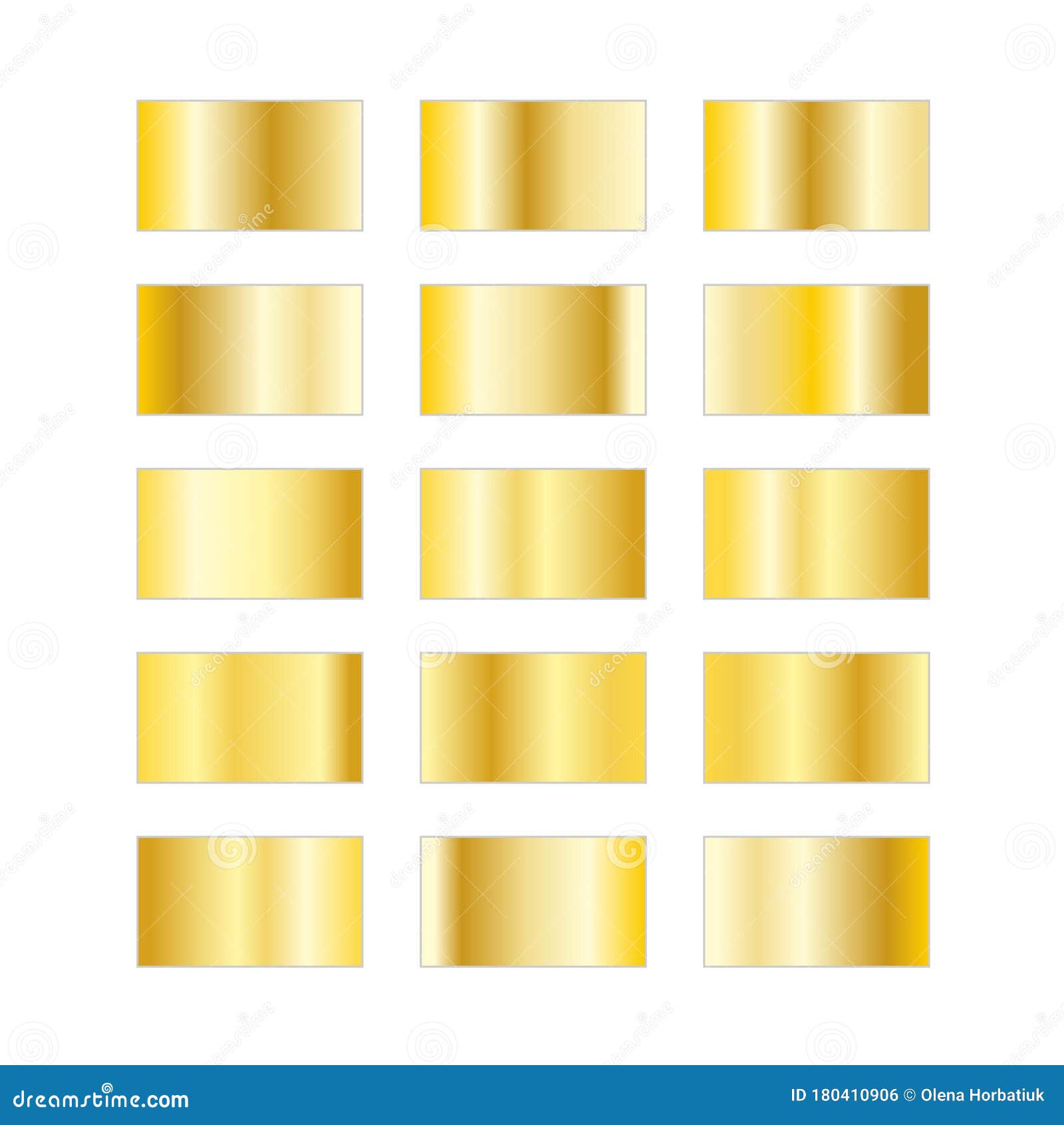 Golden Squares Collection.Vector Set of Gold Gradients Stock Vector ...