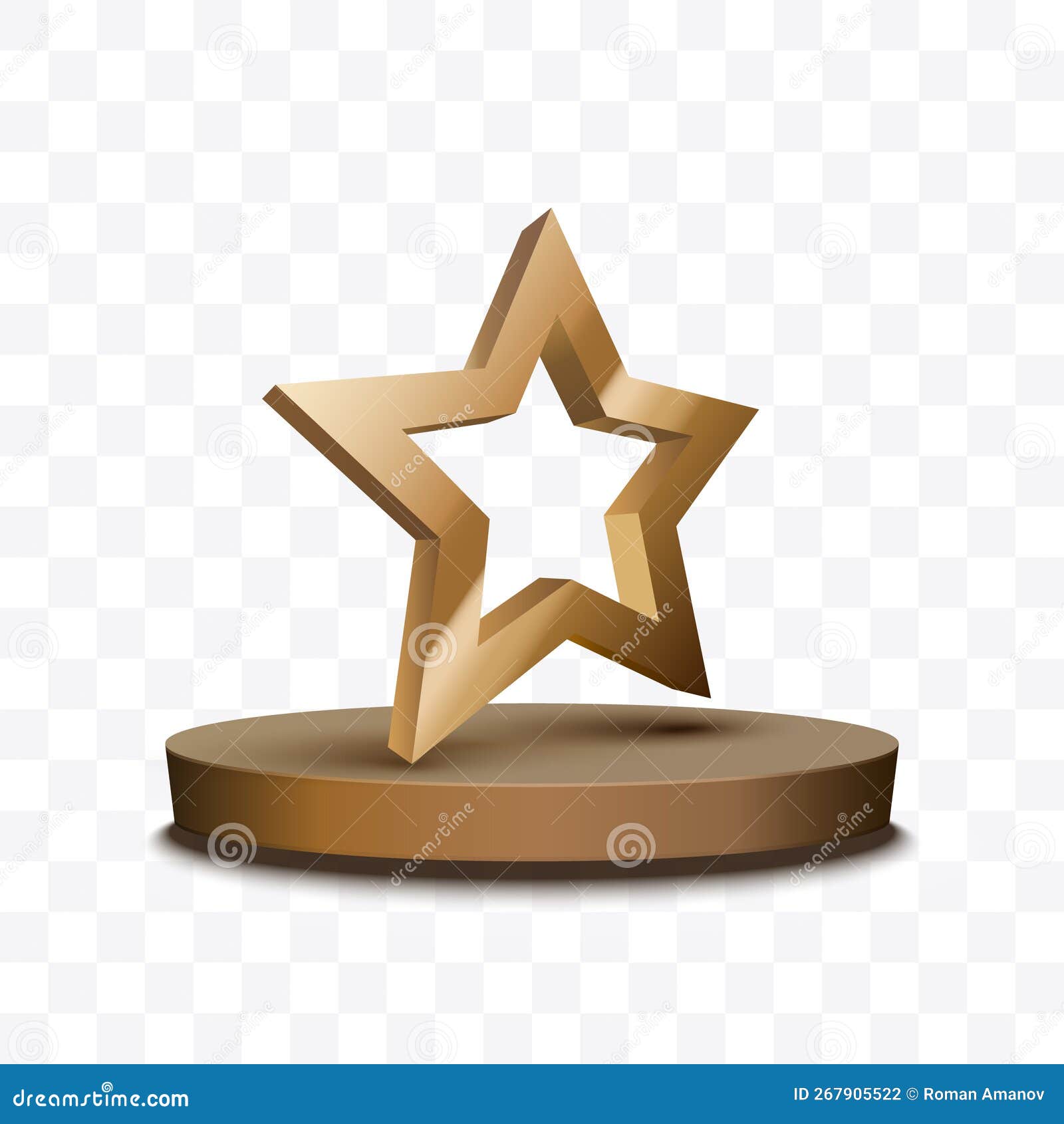 Golden Stage with Star Shape Award. Stock Vector - Illustration of ...
