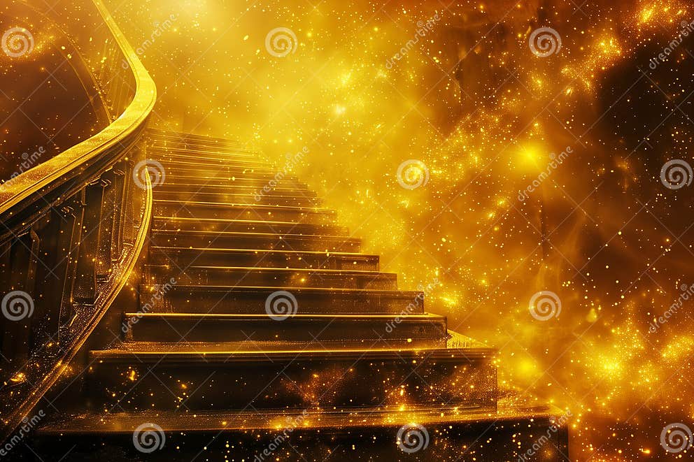 Golden Stair stock illustration. Illustration of event - 313587799