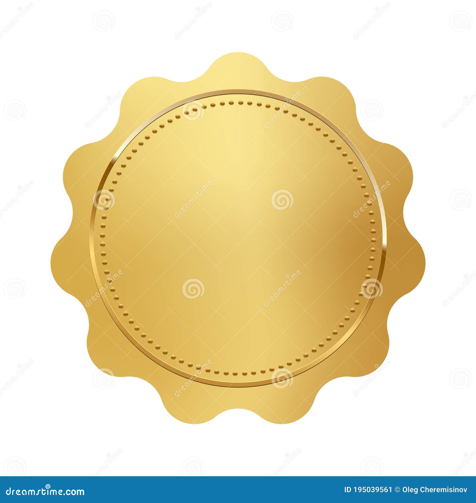 Golden Stamp Isolated on White Background. Luxury Seal. Vector Design ...