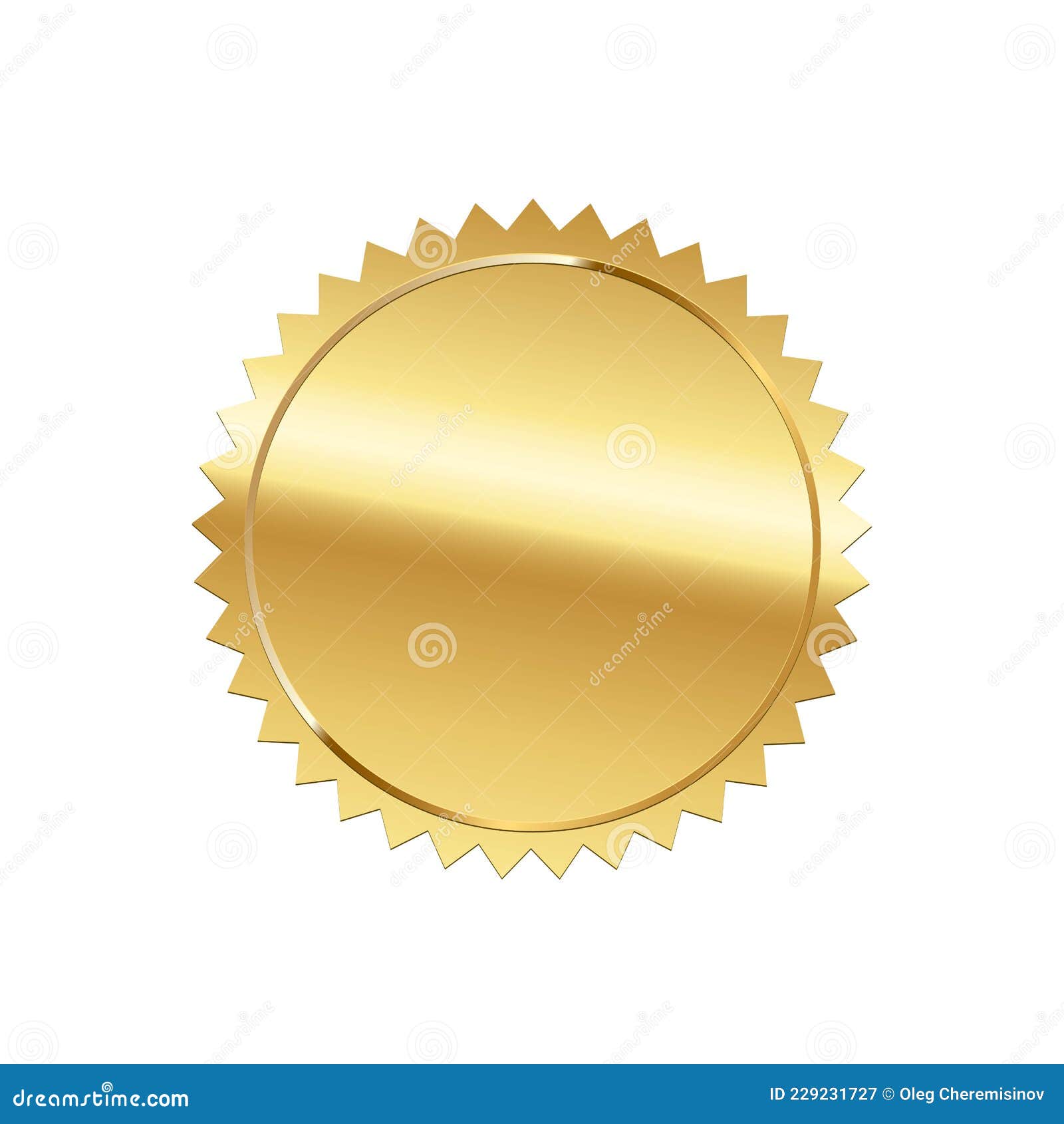 Golden Stamp Isolated on White Background. Luxury Seal. Vector Design ...