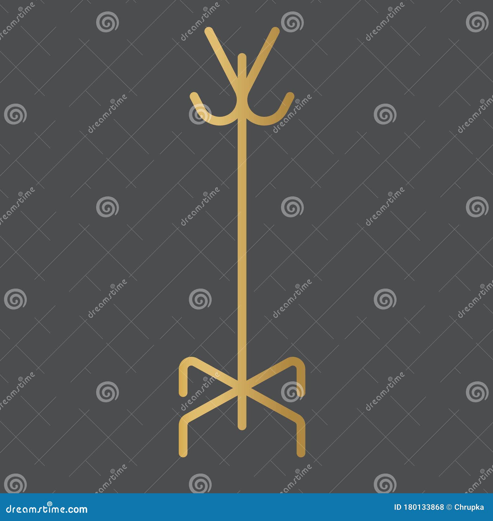 Golden Standing Clothes Hanger Icon Stock Vector - Illustration of ...
