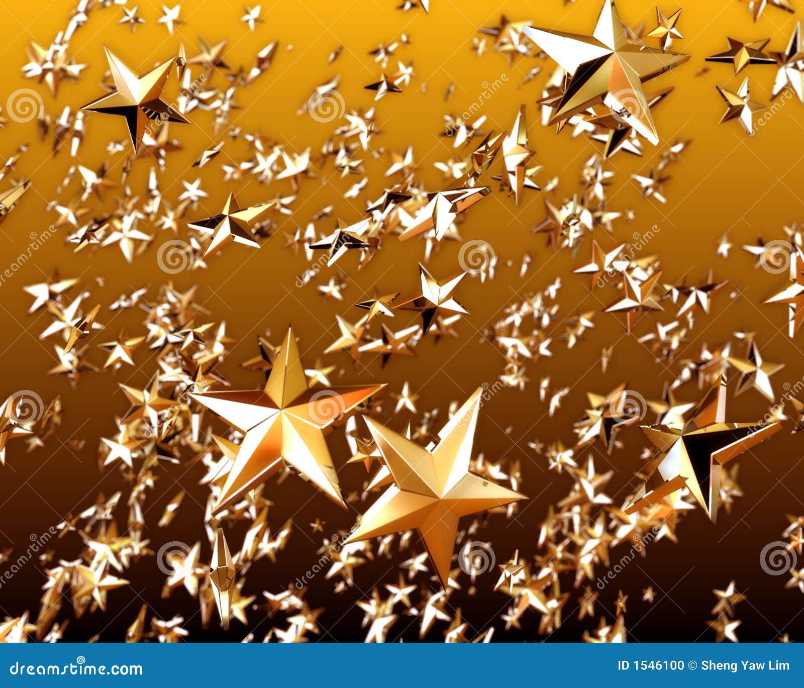 Golden Star 3 stock illustration. Illustration of particle - 1546100
