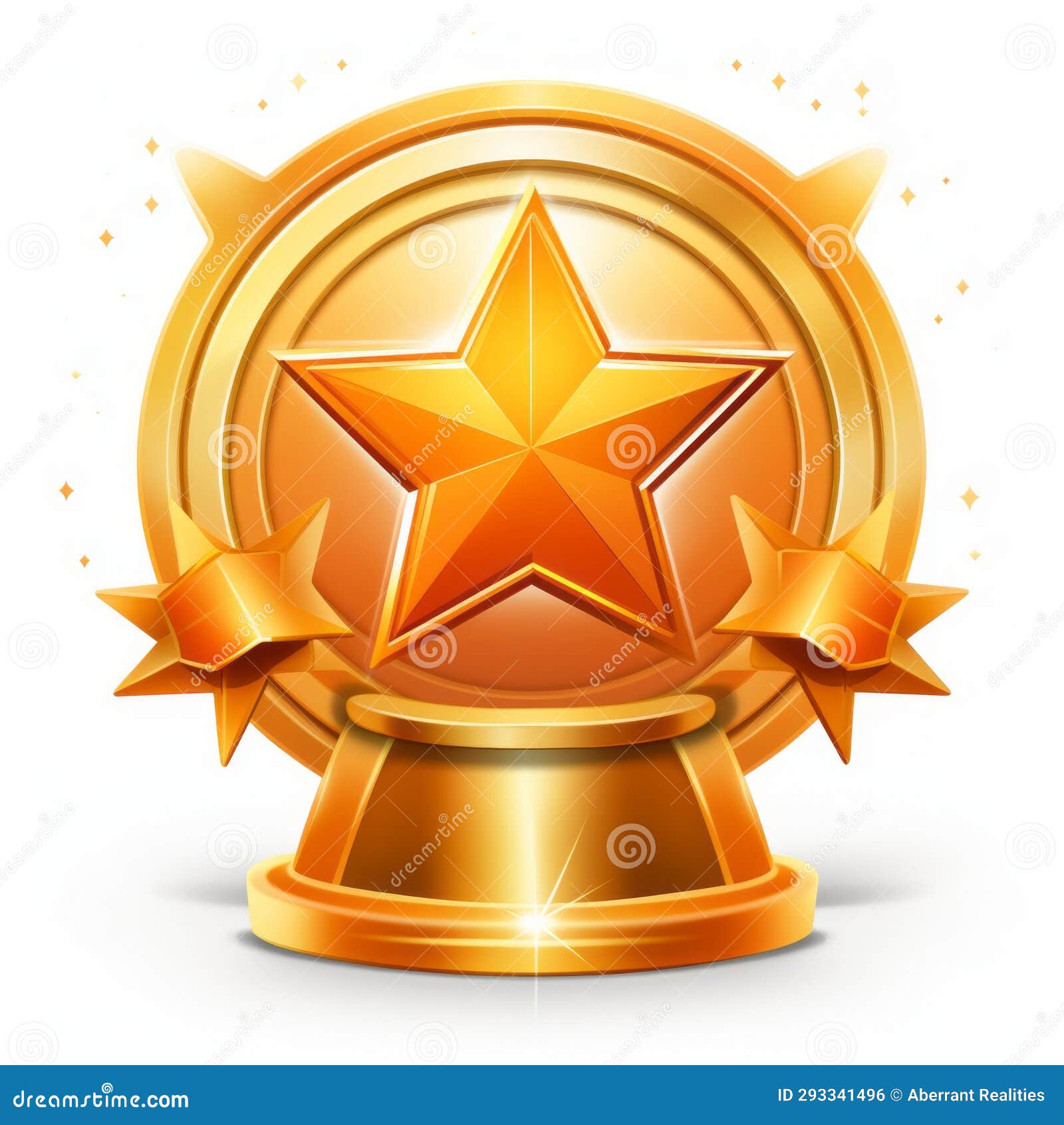 A Golden Star Award on a White Background Stock Illustration ...
