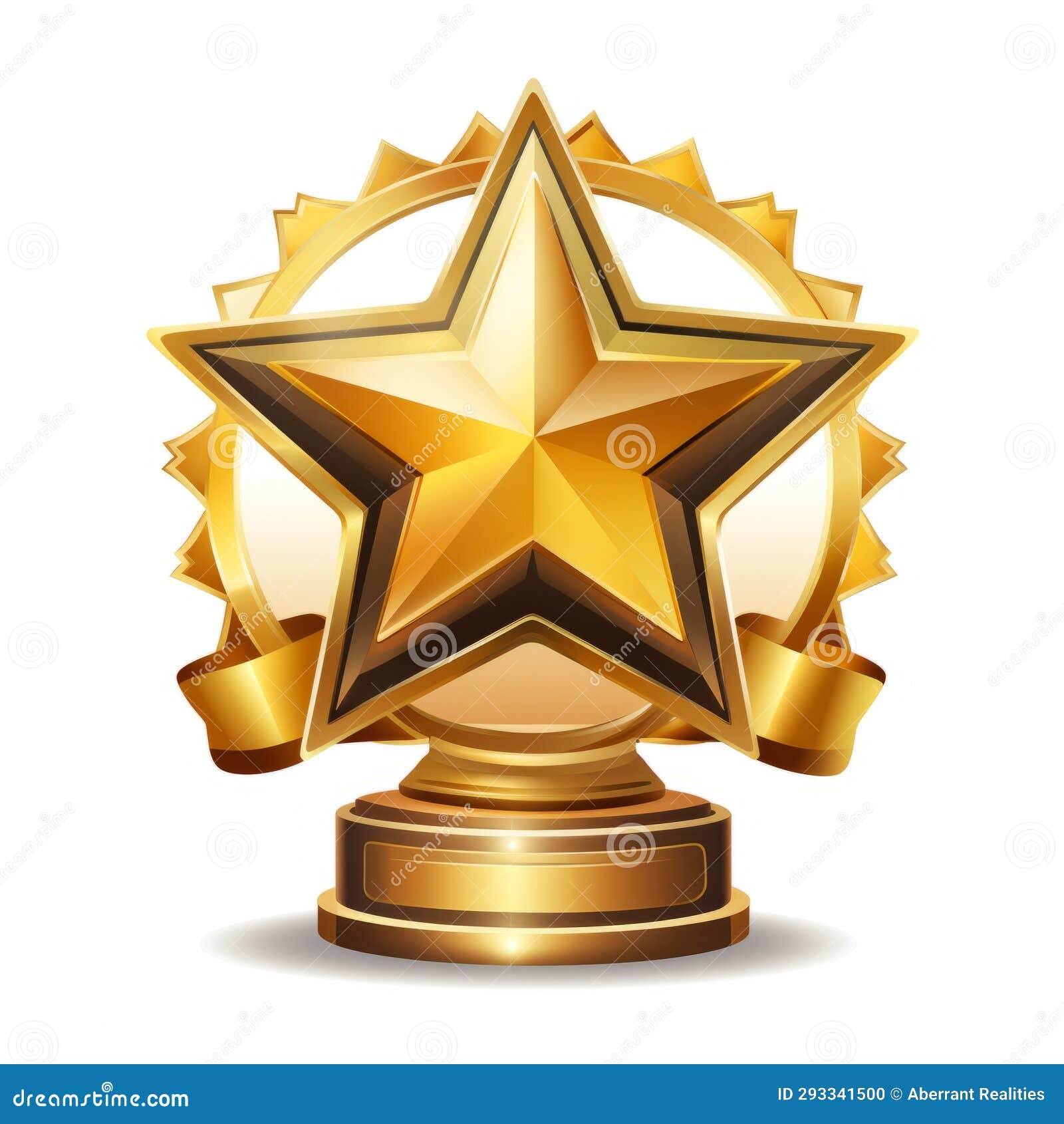 A Golden Star Award on a White Background Stock Illustration ...