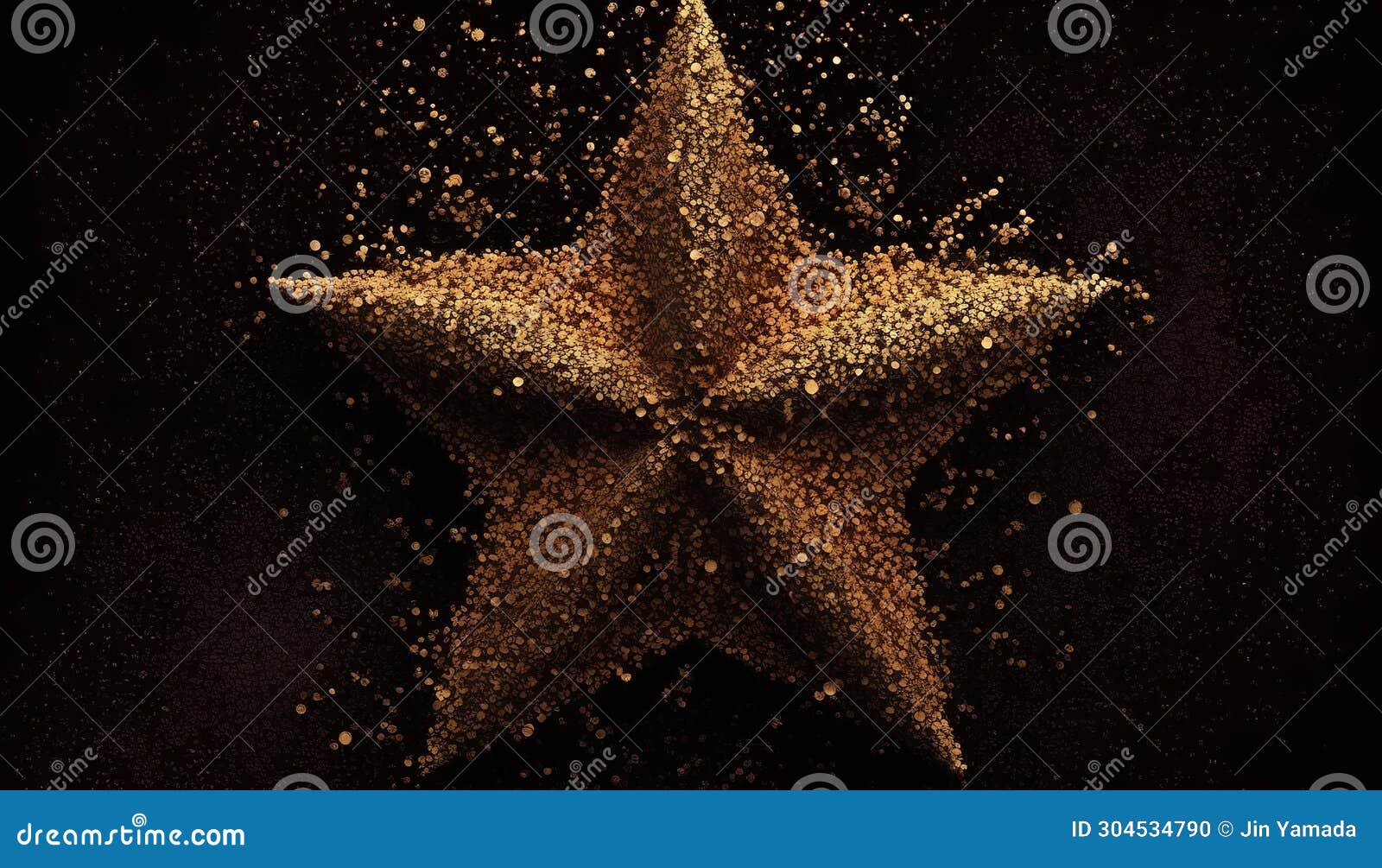 Golden Star on a Black Background. 3d Rendering, 3d Illustration Stock ...
