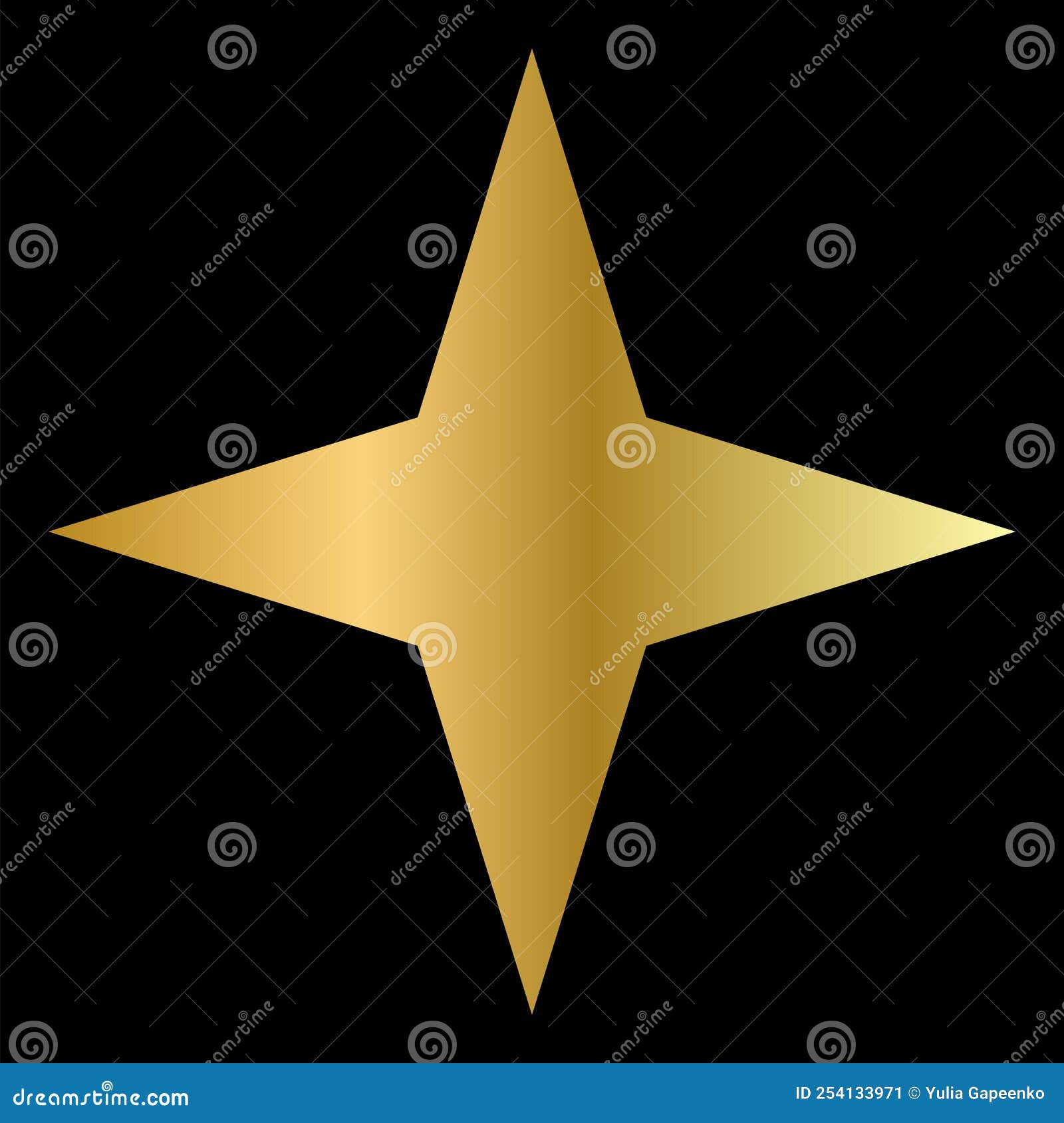 Golden Star on the Black Background. EPS10 Stock Vector - Illustration ...