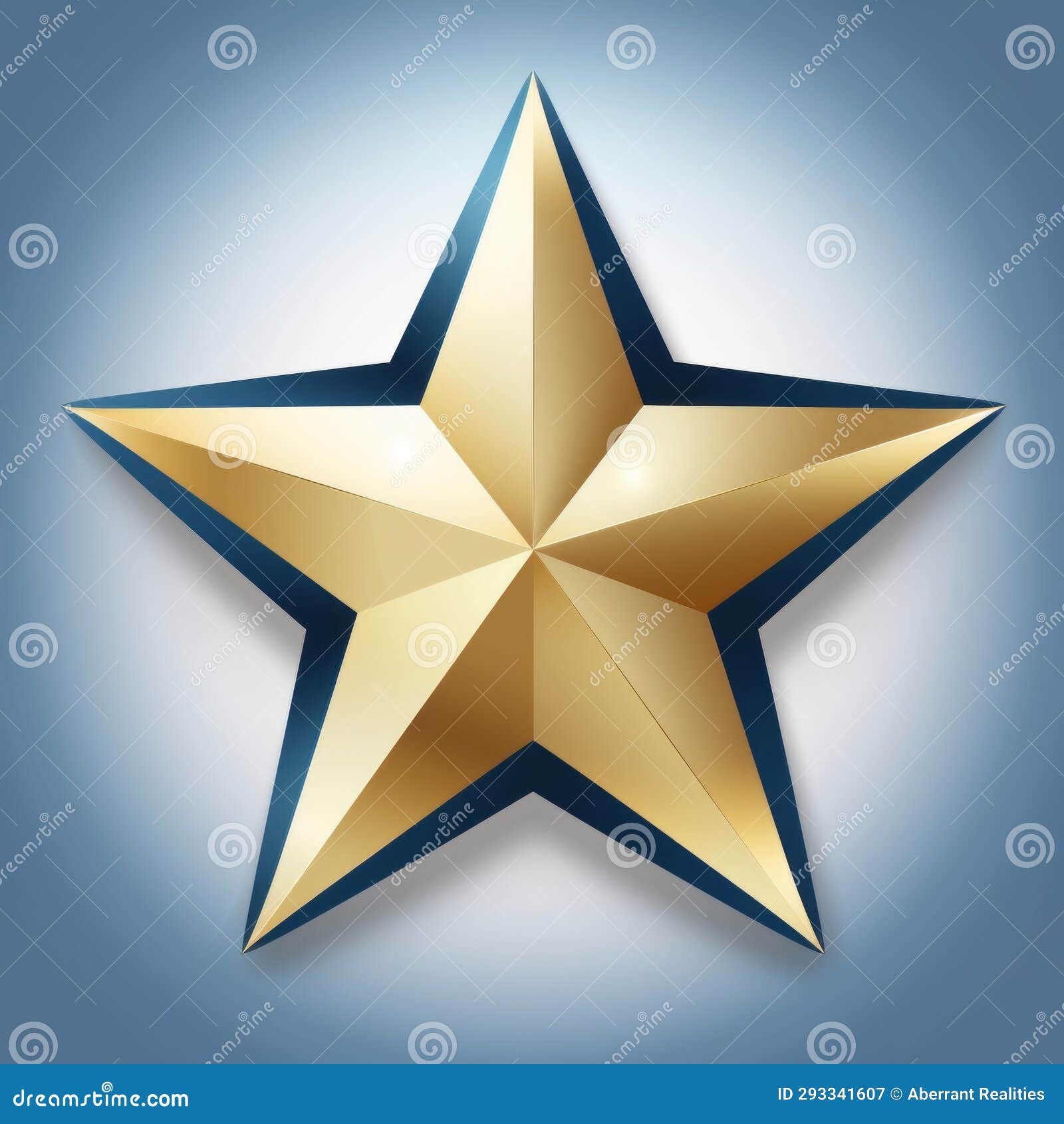 A Golden Star on a Blue Background Stock Illustration - Illustration of ...