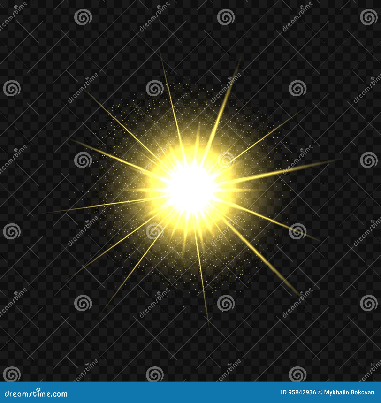 Golden star burst stock vector. Illustration of light - 95842936