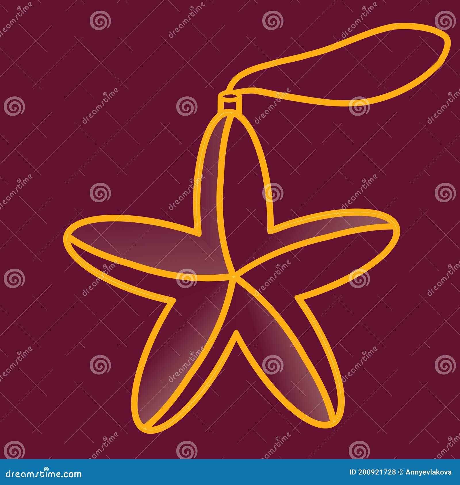 Golden Star for Christmas Tree Vector Illustration, Outline Style Stock ... Golden Star for Christmas Tree Vector Illustration, Outline Style Stock ...
