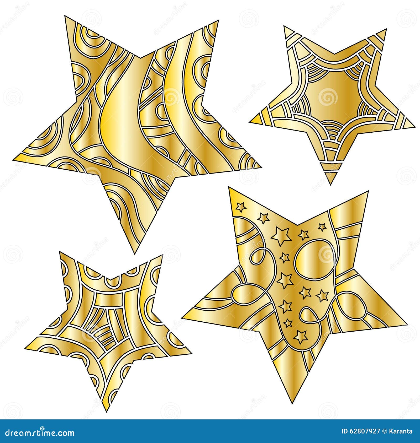 Golden star collection stock vector. Illustration of abstract - 62807927