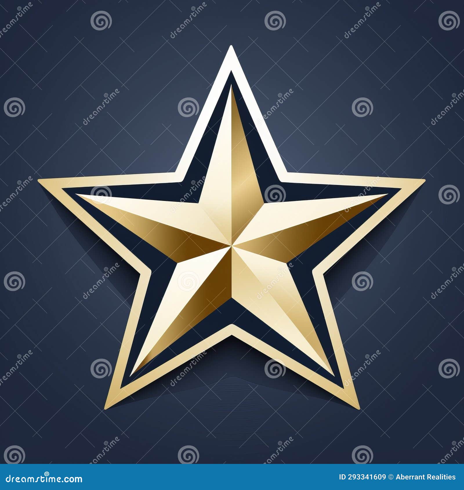 A Golden Star on a Dark Blue Background Stock Illustration ...