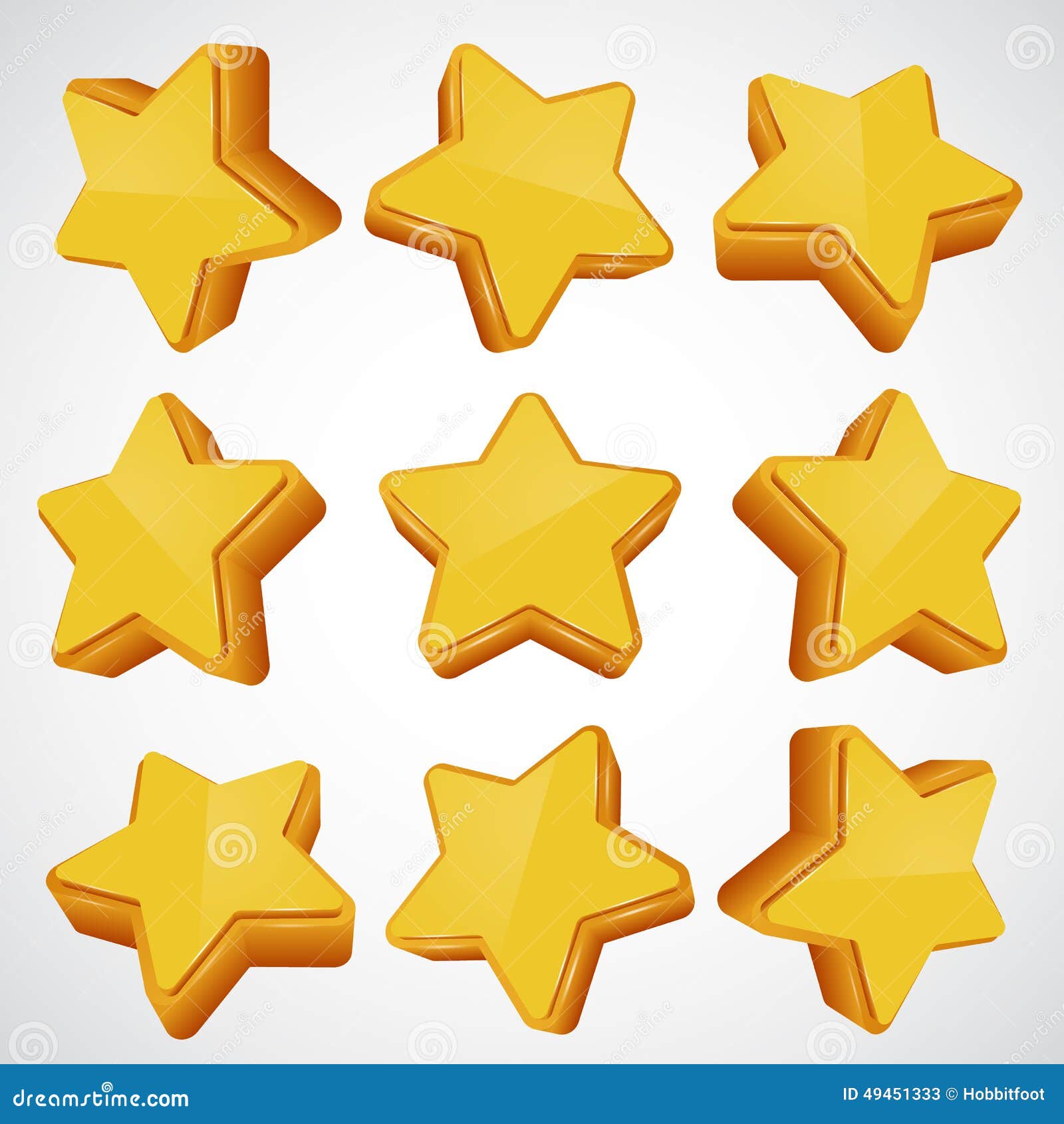 Golden Star. Different Angles. Stock Vector - Illustration of shine ...