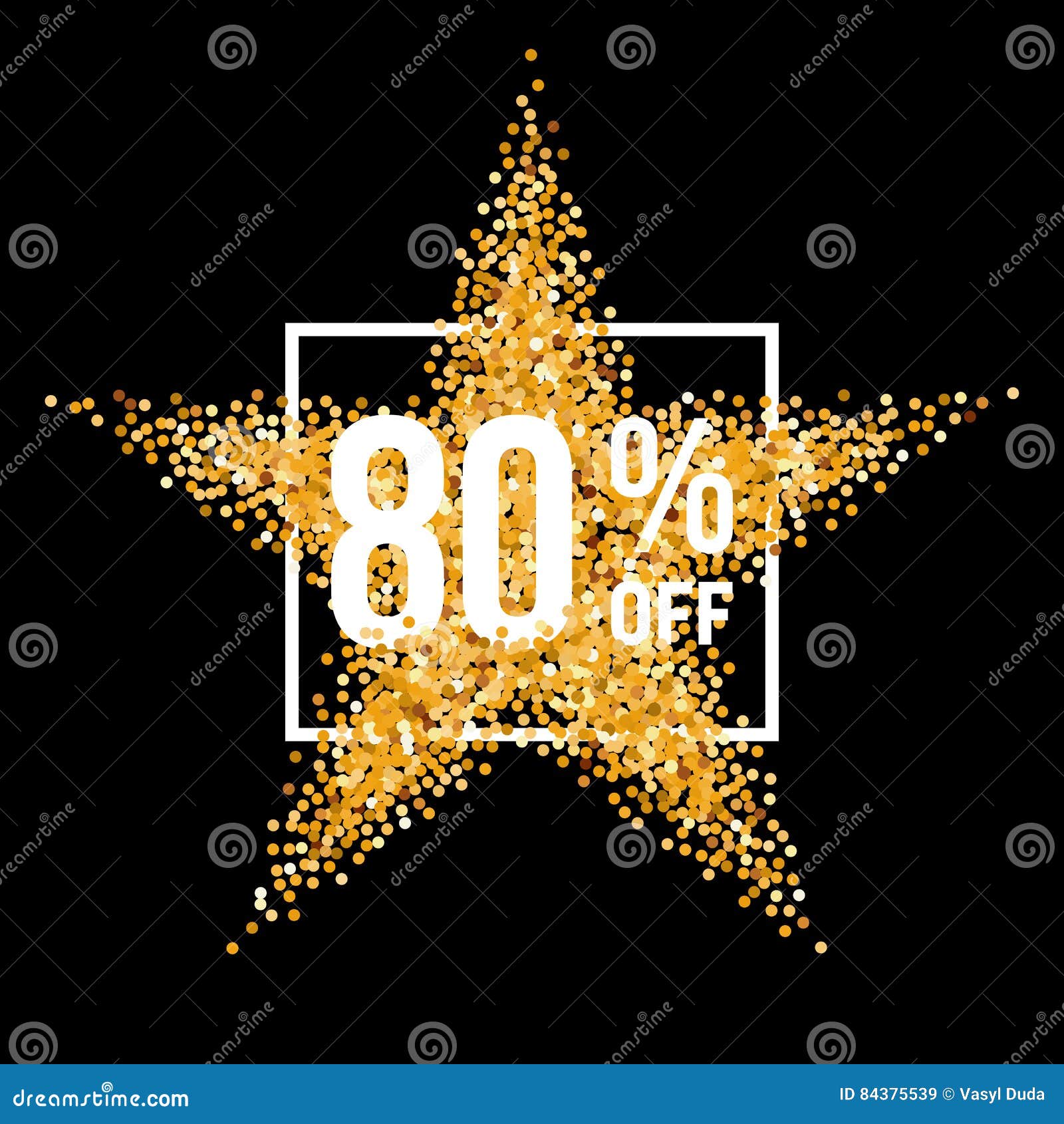 Golden Star Discount stock vector. Illustration of blink - 84375539