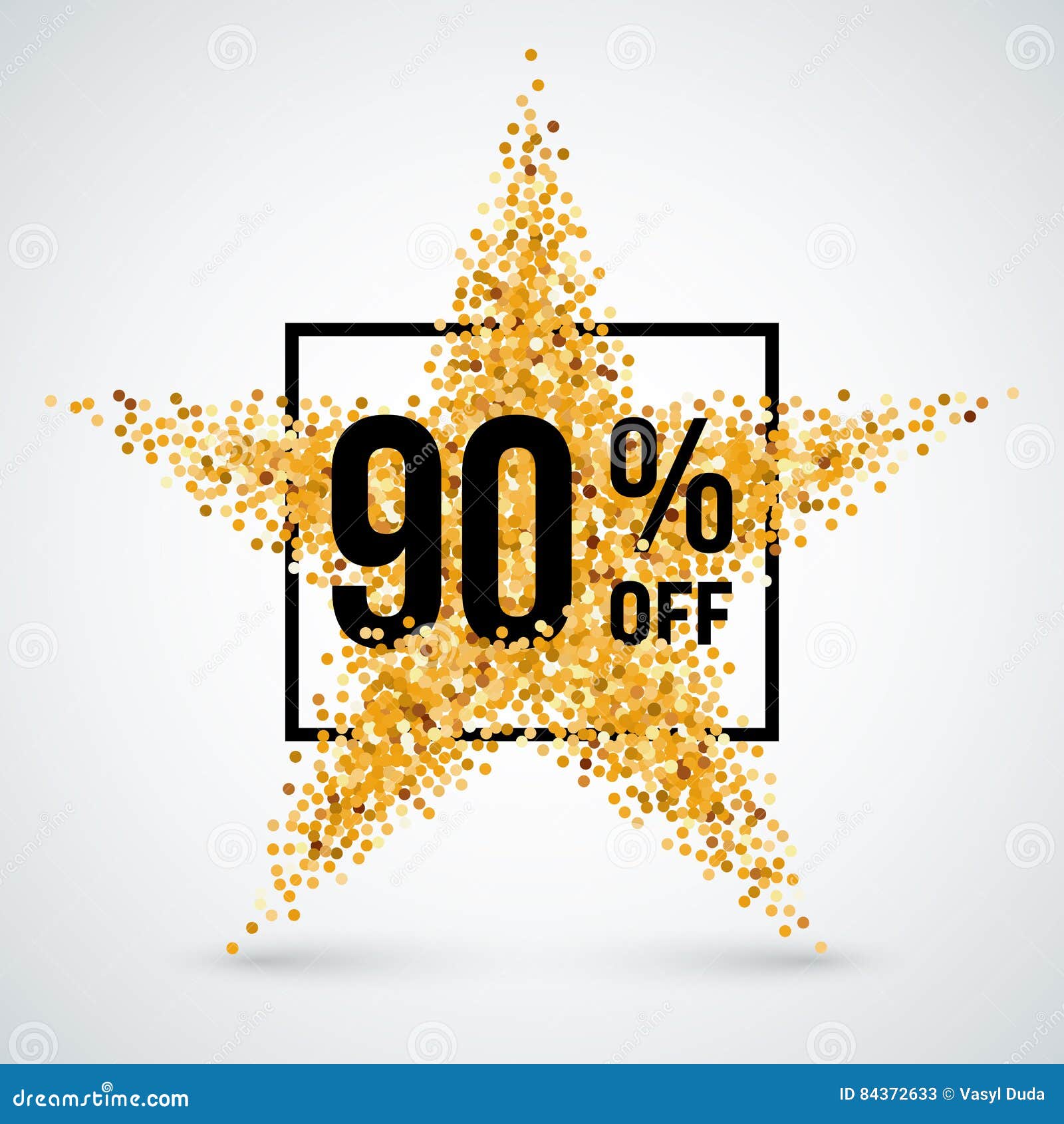 Golden Star Discount stock vector. Illustration of nugget - 84372633